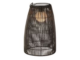 Lumineo Black Rattan Steady Solar Laterne